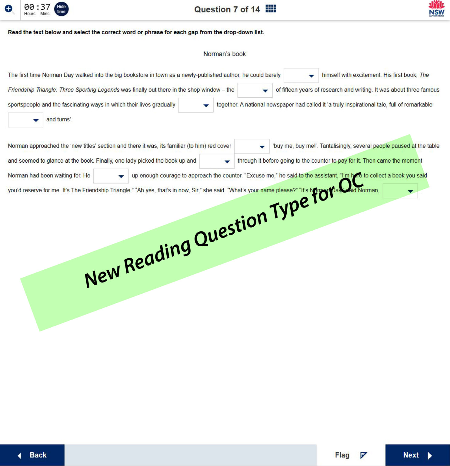 New Reading Question Type Introduced for OC and Selective High School ...